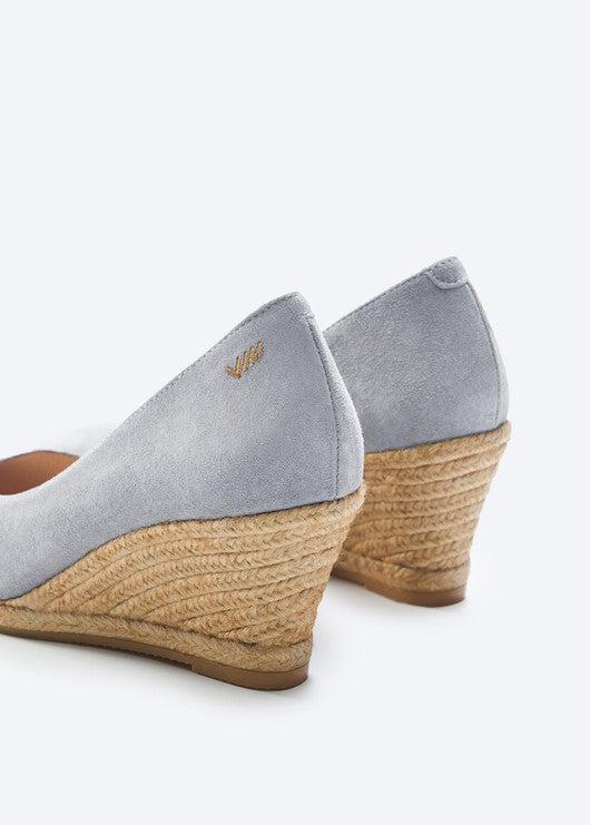Roses Suede V Cut Women's Wedges | Natural Jute | Viscata