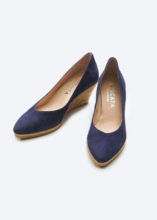 Roses Suede V Cut Women's Wedges | Natural Jute | Viscata